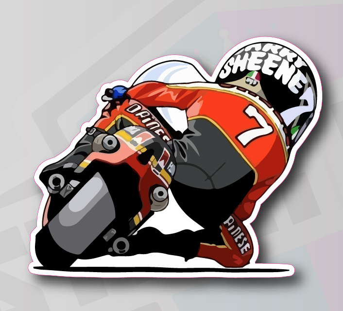Barry Sheene #7 Suzuki MotoGP Cartoon Racer Sticker Decal | Stick-King ...