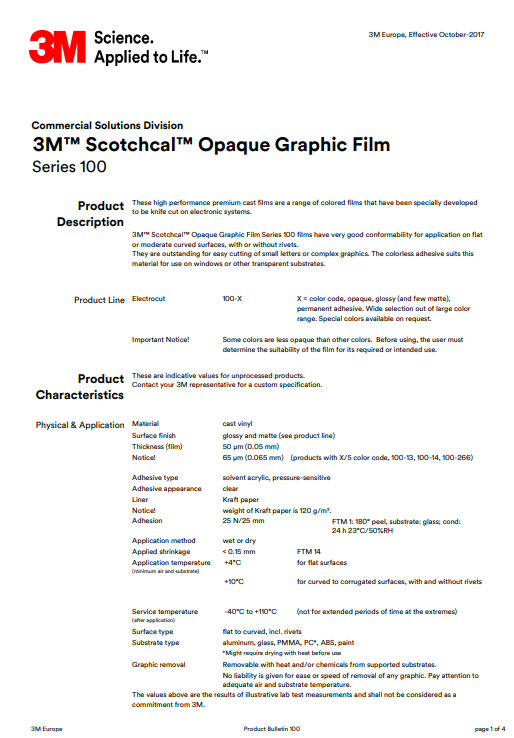 3M™ Scotchcal™ Graphic Film Series 100 | SP Vinyl Supplies