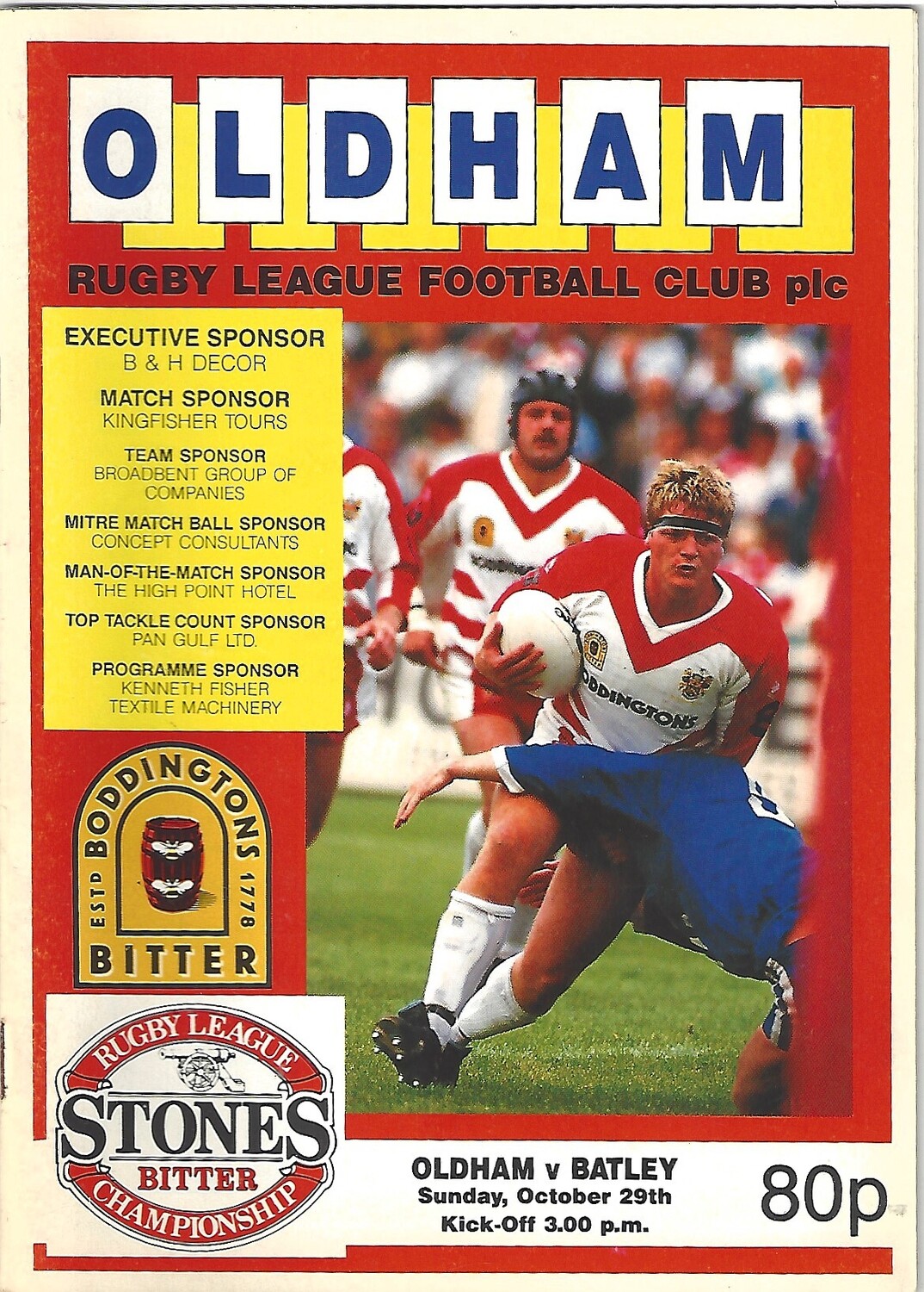 1989/90 Oldham v Batley Rugby League Programme | Bob's Sporting ...