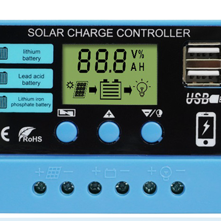 20A 12/24V Controller with LCD Screen. Charges Lithium Batteries ...