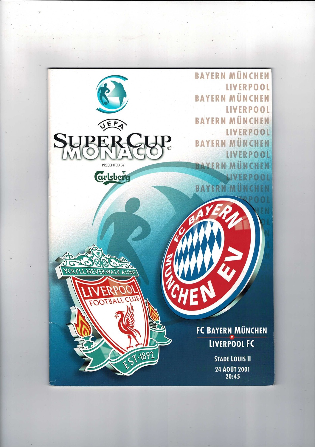 2001 Bayern Munich v Liverpool Super Cup Final Football Programme | Bob ...